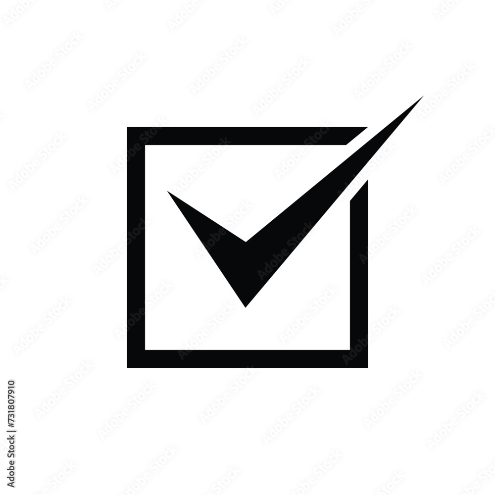 Check mark icon, Check mark logo isolated on white background, Check ...