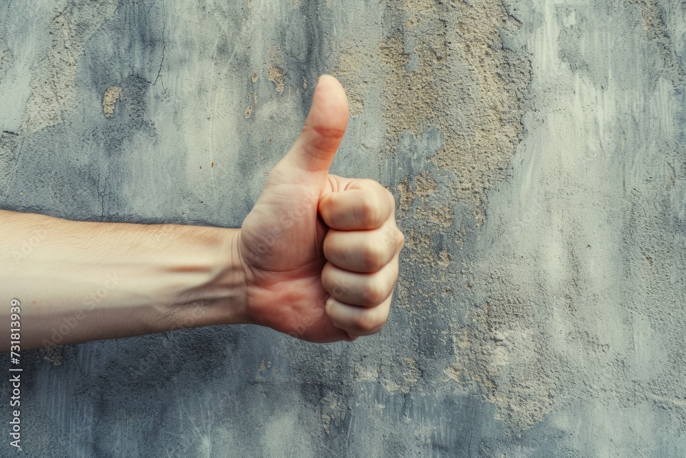 Hand Giving Thumbsup Gesture, Symbolizing Approval Or Agreement ...