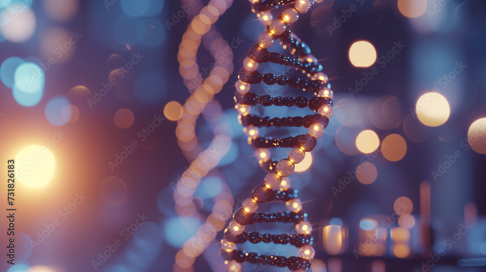 3D Model of DNA Molecule Structure: Intricate Visualization of Double ...