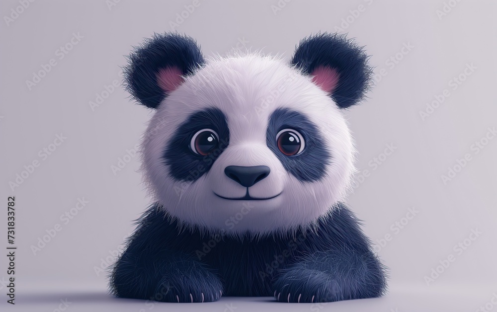 Photo & Art Print Oso Panda vista de medio cuerpo, con las patas sobre ...