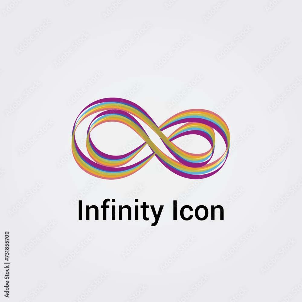 Icône Symbole Logo Infini Forme Huit Elément Vecteur Couleur pour ...