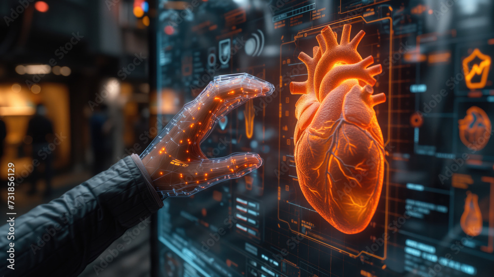 cardiologist Diagnosing patient heart examination results and human ...