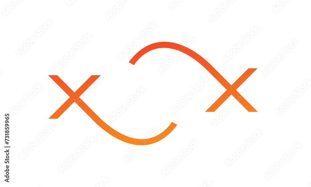 Letter X logo design concept negative space style. Abstract sign ...