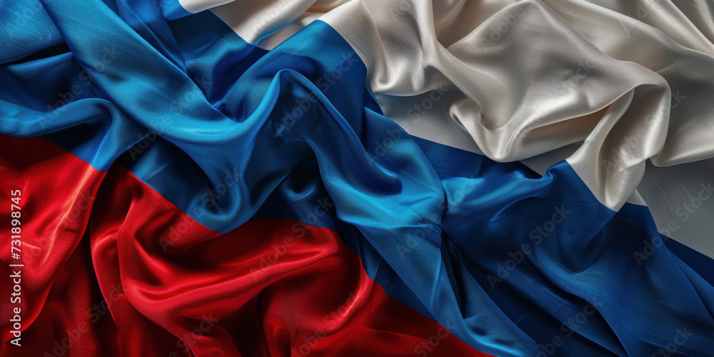 Wavy fabric in colors of the russian flag, background, wallpaper ...