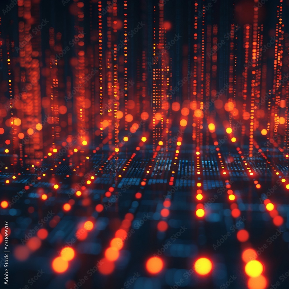 Chart with light and background, a dark digital background of abstract ...