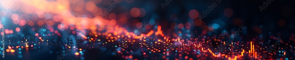 Chart with light and background, a dark digital background of abstract ...