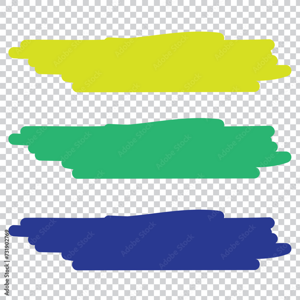 Vector color highlighter brush lines set . Hand drawing colour lines ...