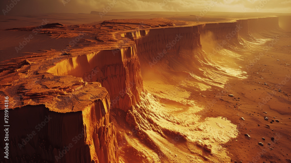 Close-up of Martian Landscape: A vivid exploration of the red planet's ...