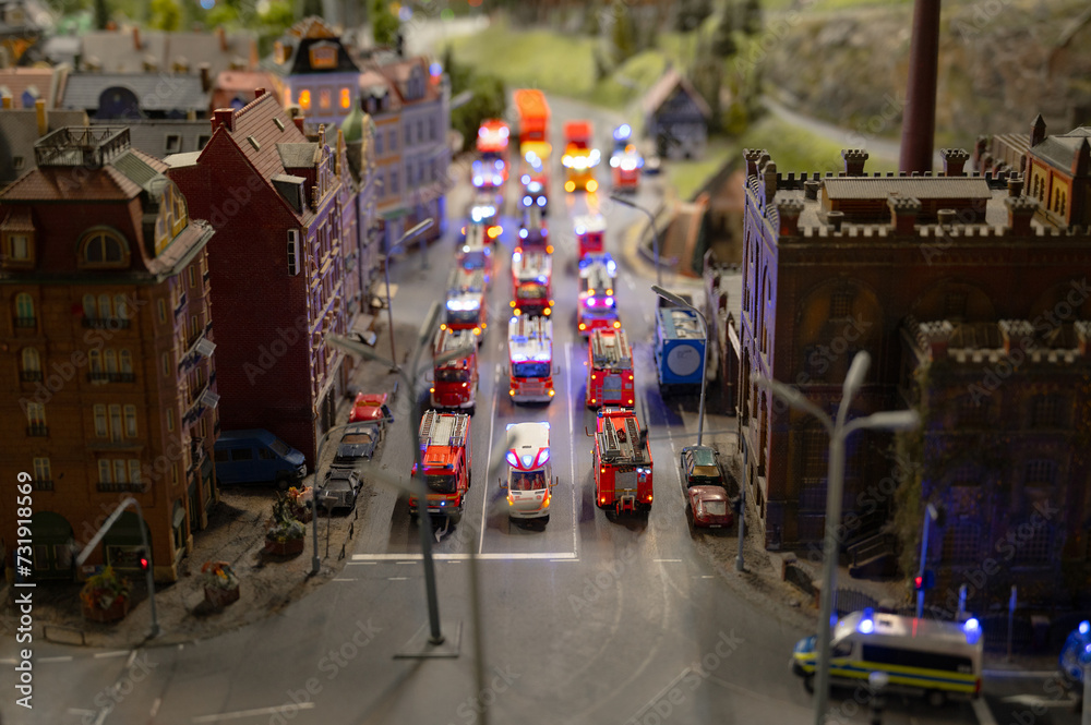 Miniatur Wunderland Hamburg in Germany, fire brigade department ...