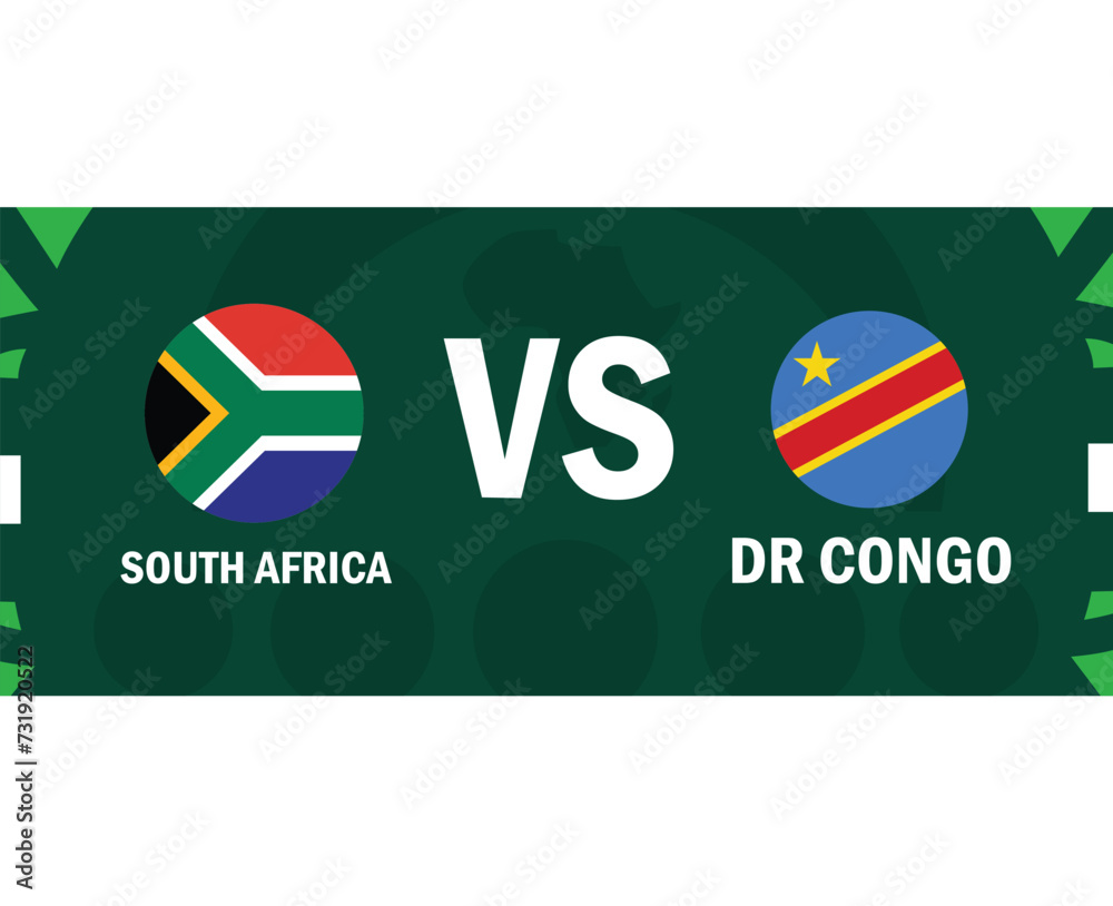 South Africa And Dr Congo Match Flags Emblems African Nations 2023 ...