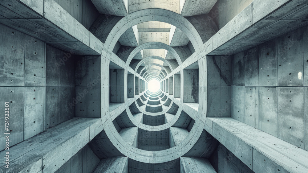 Abstract view of architectural concrete building features, showcasing ...