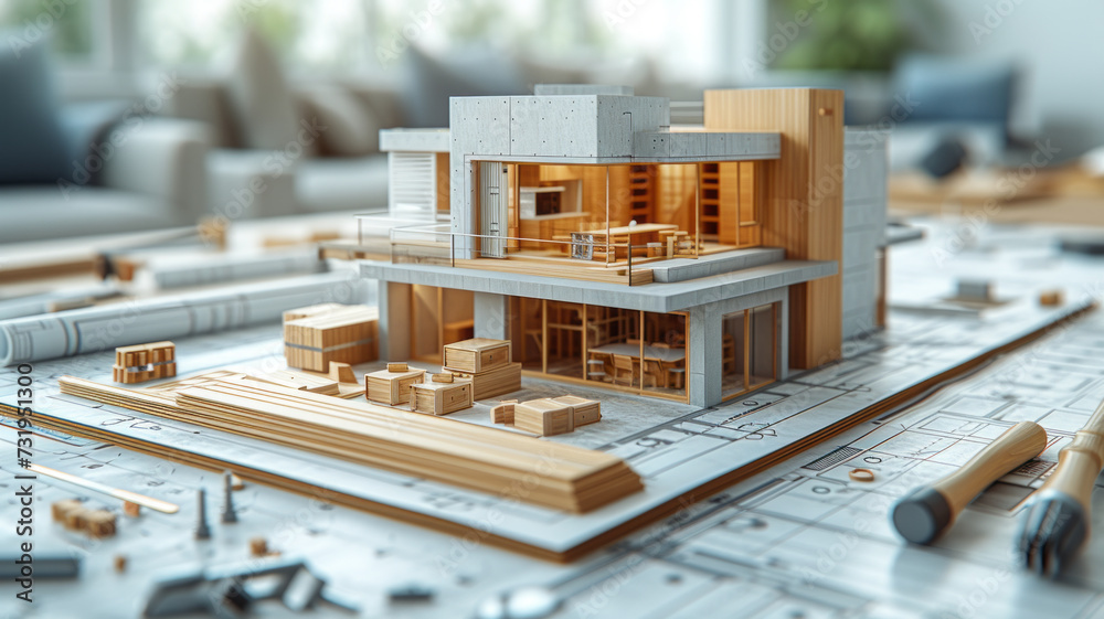 Design blueprint-style image showcasing well-planned drywall ...