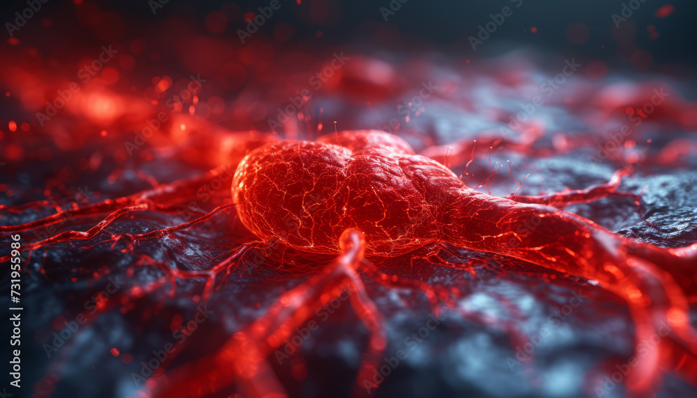 Human circulatory system. Medically accurate animation of heart with ...
