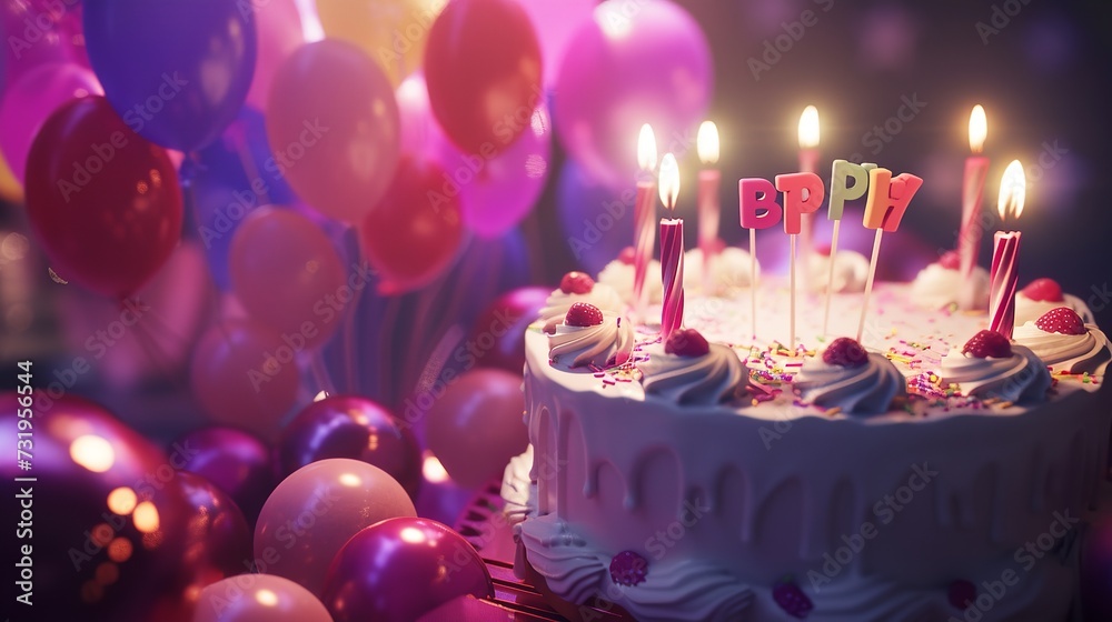 Birthday Background 4K Realistic Lighting Unre Stock Illustration ...