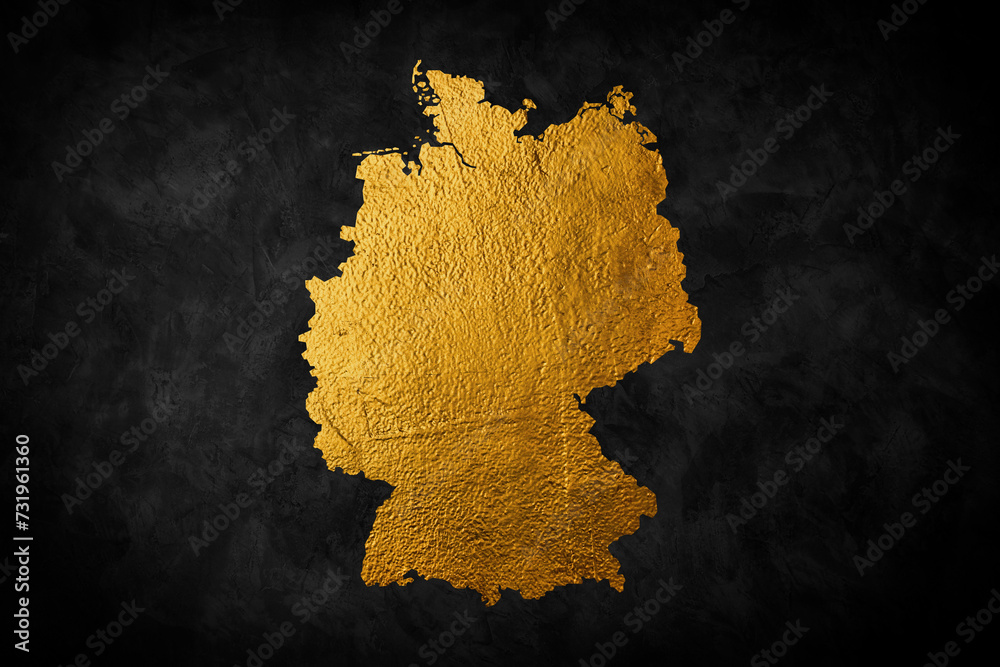 High detailed gold texture map of Germany vector map. Departments of ...