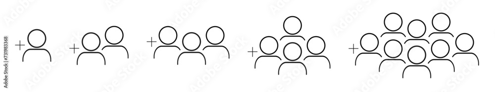 People icon set in trendy flat style.. Social groups symbol collection ...