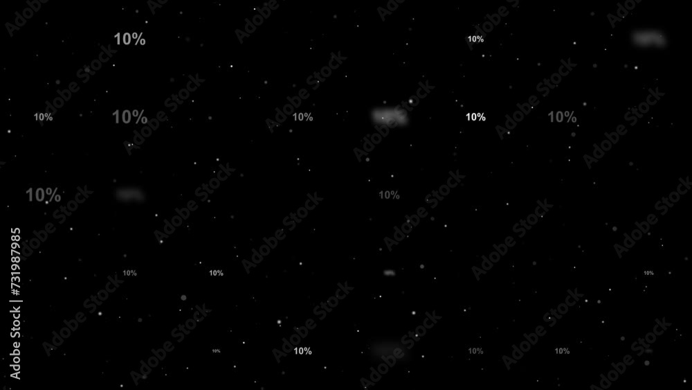 Template animation of evenly spaced 10 percent symbols of different ...