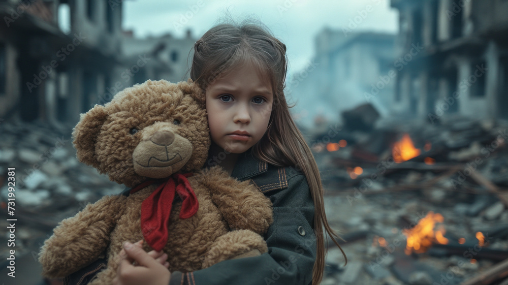 Desperate Poor Afraid Child boy and girl crying Standing holding Old ...