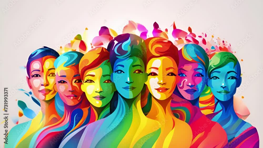 Diversity in Society concept. LGBT and LGBTQ rainbow in bright design ...