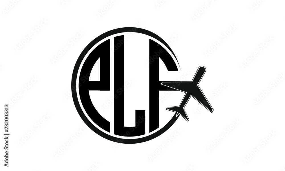 PLF three initial letter circle tour & travel agency logo design vector ...
