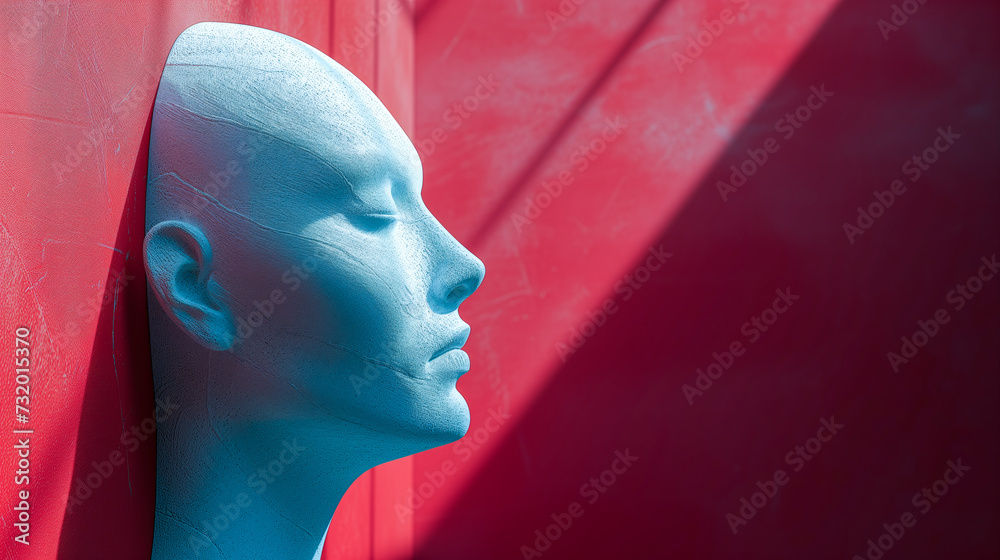 Symbol of hope and perseverance - A woman face sculpture emerging ...