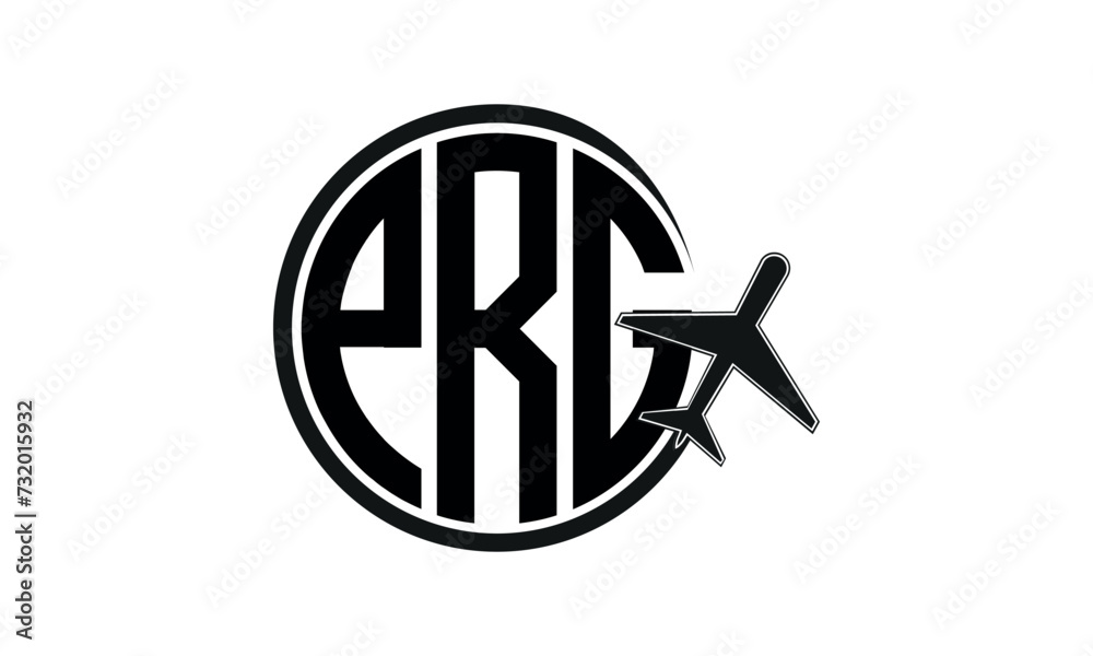 PRG three initial letter circle tour & travel agency logo design vector ...