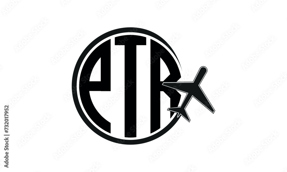 PTR three initial letter circle tour & travel agency logo design vector ...
