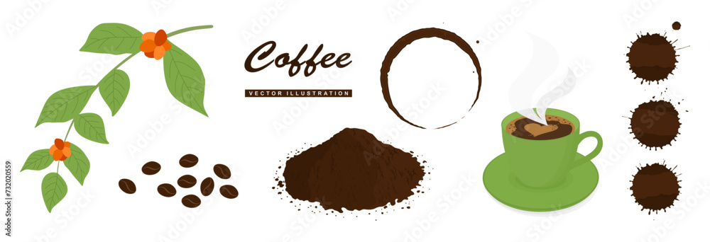 Set of coffee. Vector collection of coffee, graphic design elements for ...