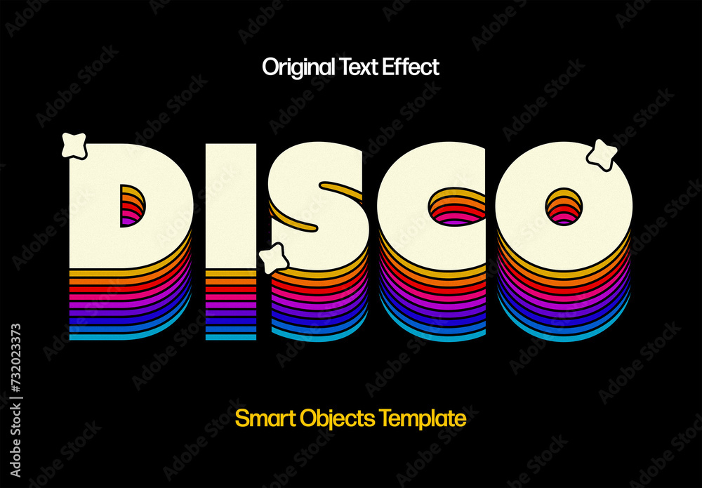 Disco Rainbow Motion Text Effect Mockup Stock Template | Adobe Stock