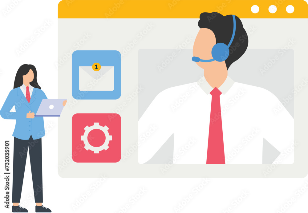 Technical support teams working together to build an engineering system concept, Stock Vector ...