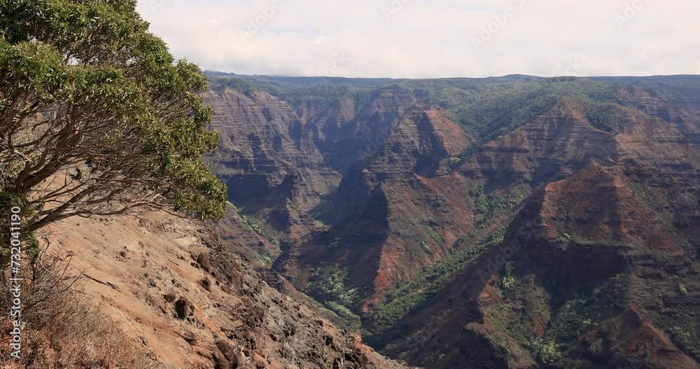Waimea Canyon valley from edge Kauai Hawaii. Garden Isle of the Pacific ...