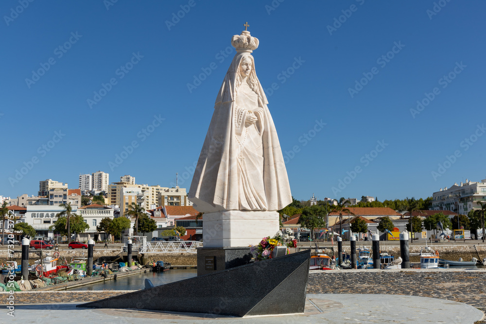 Setubal, Portugal. 14 August 2023. Statue “Nossa Senhora do Rosário de ...