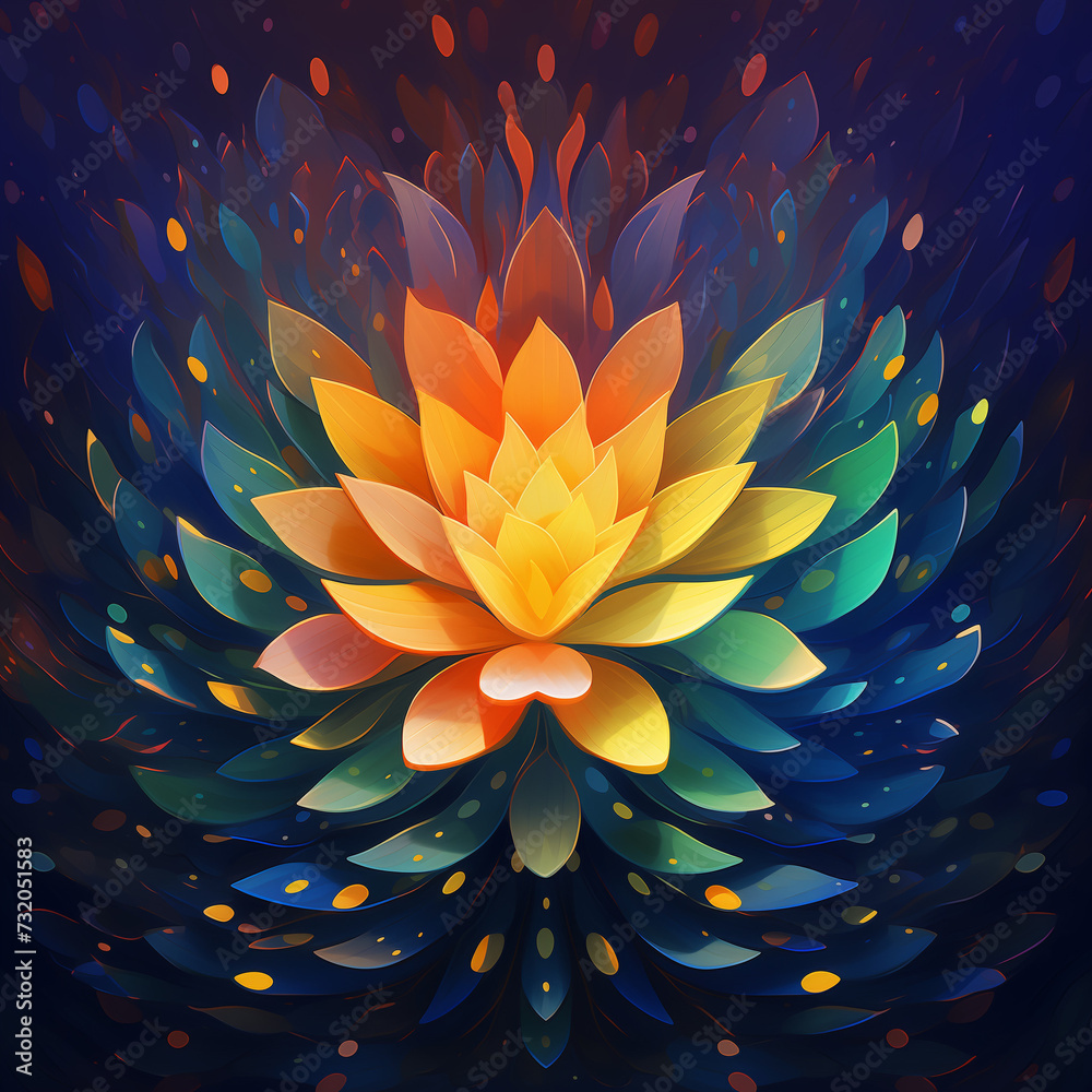 spiritual lotus flower, art, abstract enchanted flower, sacred flower ...