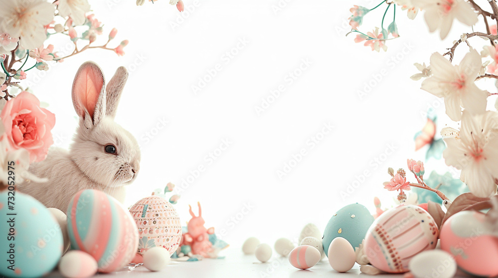 Delicious Easter Frame: Clipart Illustration with Colorful Eggs on ...