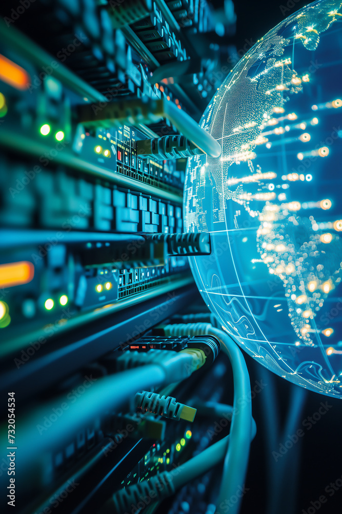 Fast fibre internet computer cable transmitting broadband ...