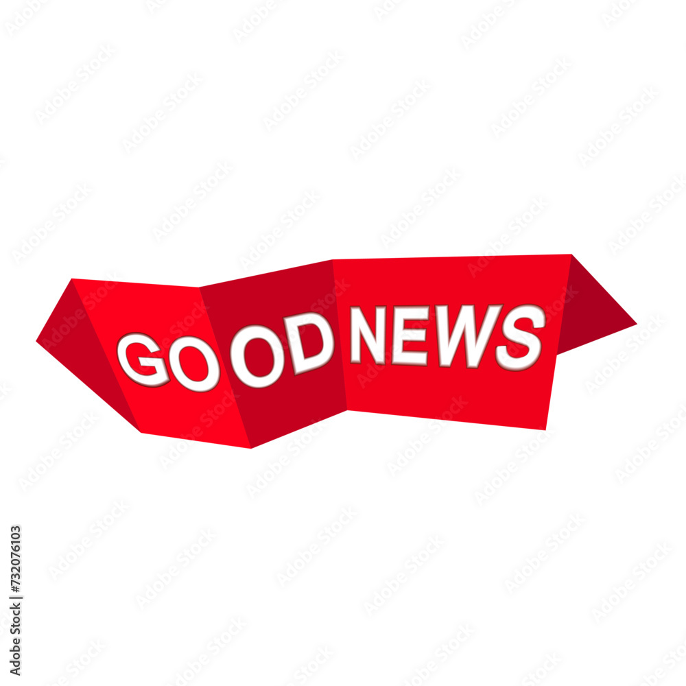 good news sign, emblem, label, badge,sticker. good news paper origami ...