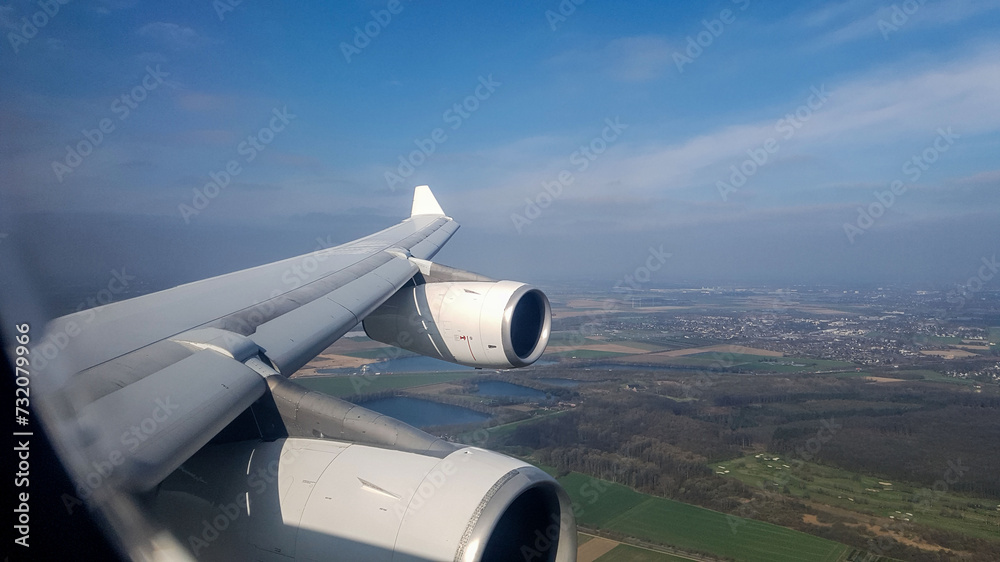 flight tehran to dusseldorf and view of around dusseldorf city from ...