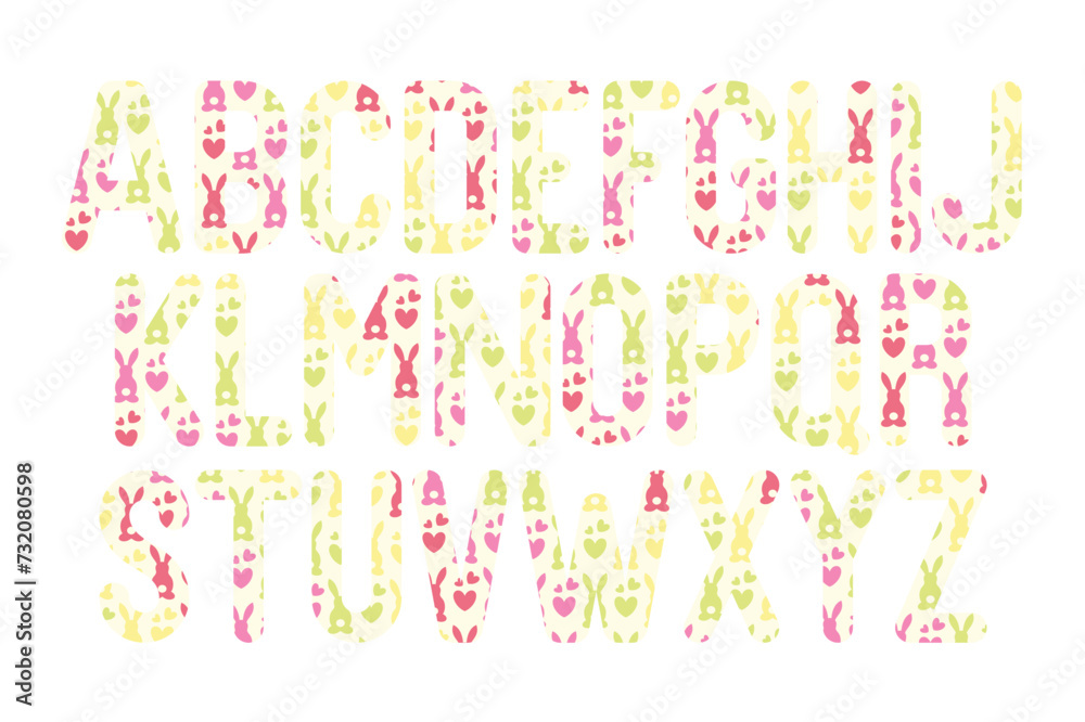 Versatile Collection of Bunny Bliss Alphabet Letters for Various Uses ...