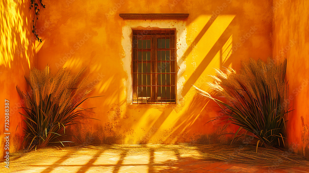 Vintage architecture with old windows and doors, evoking a sense of ...