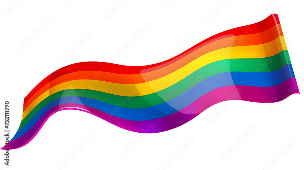 Waving rainbow LGBT flag isolated on png or transparent background ...