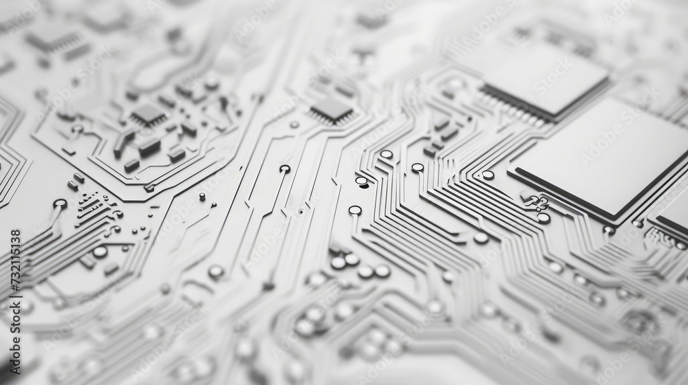 White texture background of printed circuit board. Computer technology ...