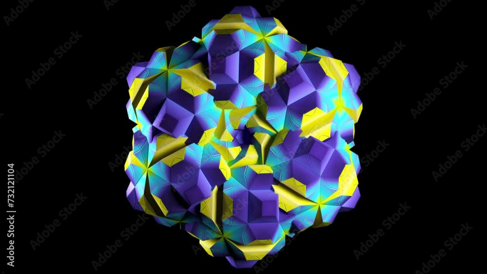 3d render of abstract art video animation with surreal mandala fractal ...