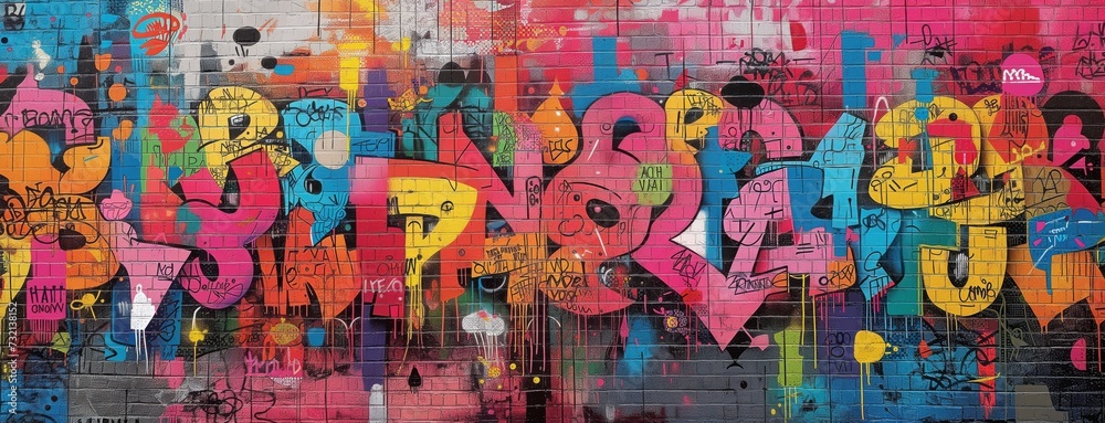 Vibrant colors come alive in this street art mural, expressing the ...