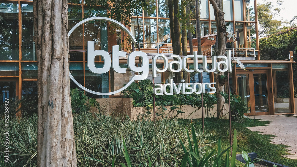 São Paulo, Brazil - 11/1/2022 - BTG Pactual Advisors Facade. Largest ...