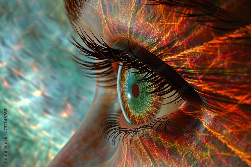 Human Cyborg AI Eye ocular oncology surgery. Eye optic nerve ...