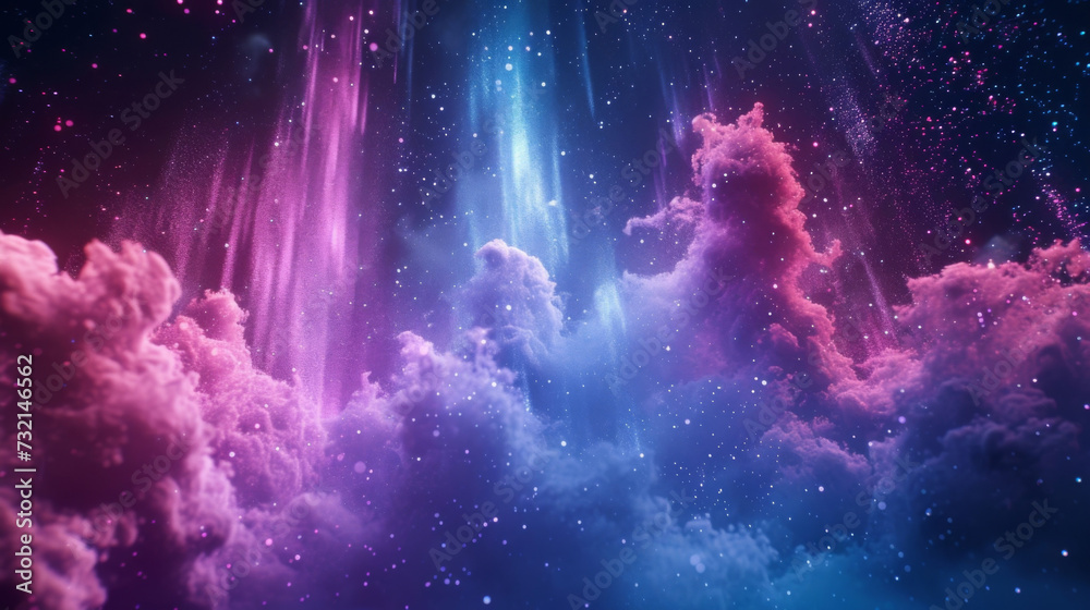 Glowing particles of cosmic dust rain down in a mesmerizing storm ...