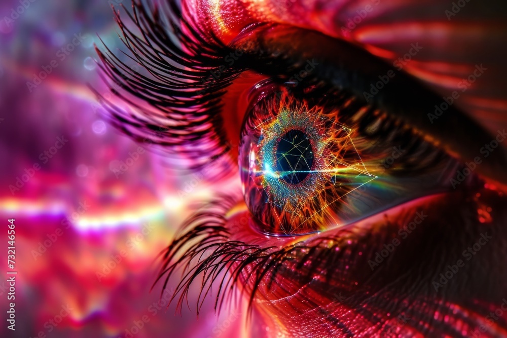 Human Cyborg AI Eye visual cortex. Eye eye protection optic nerve lens ...