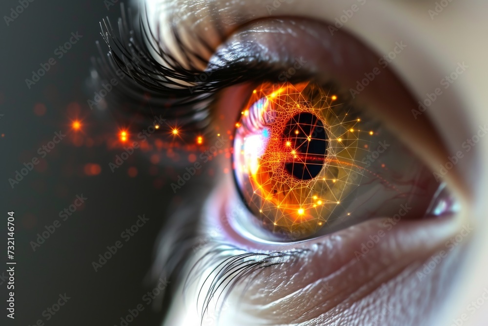 Human Cyborg AI Eye pseudoisochromatic plates. Eye ocular muscle optic ...