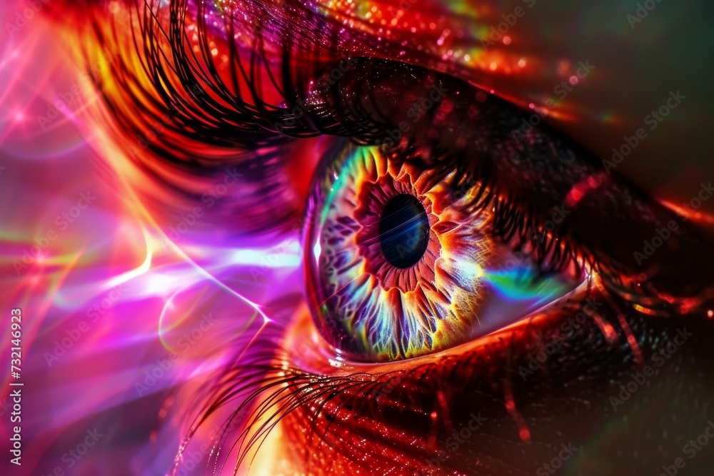 Human Cyborg AI Eye color vision theories. Eye inclusivity optic nerve ...
