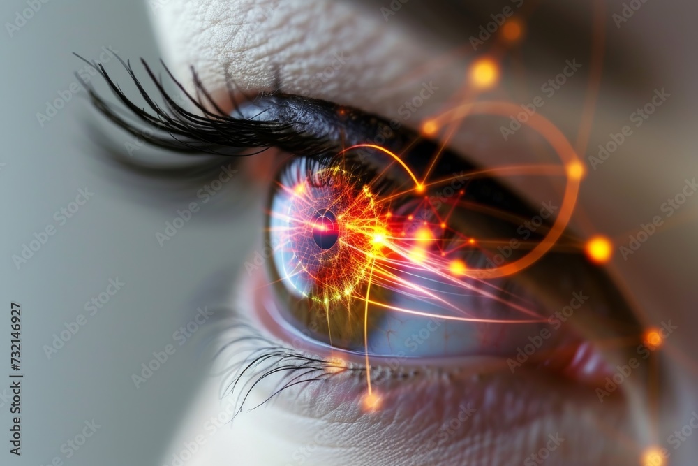 Human Cyborg AI Eye lasik follow up. Eye optical defect optic nerve ...